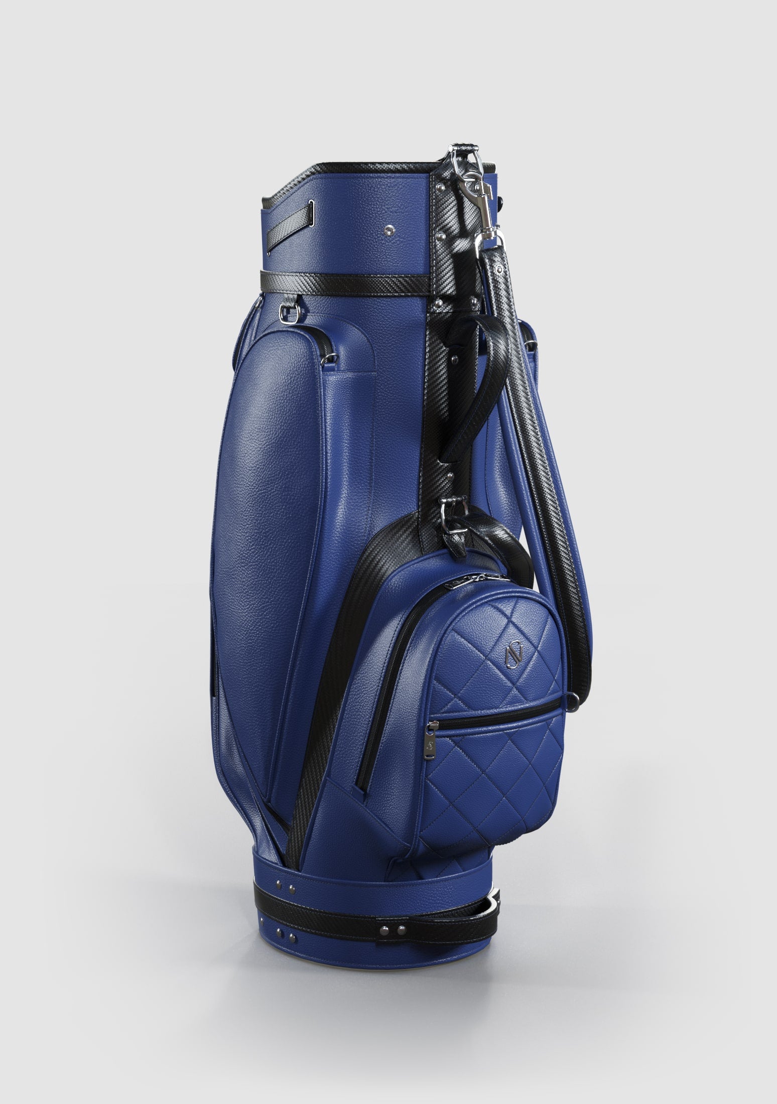 Reagan Blue Leather Golf Bag | Made in Italy | SOUL OF NOMAD